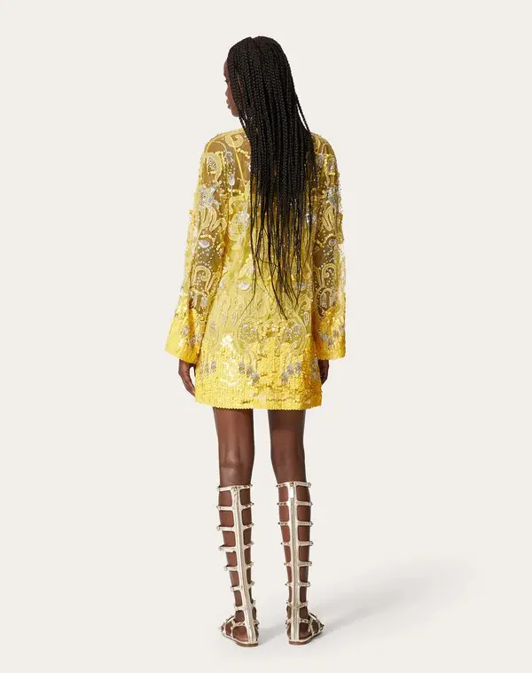Valentino Garavani Tulle Long-sleeved Dress