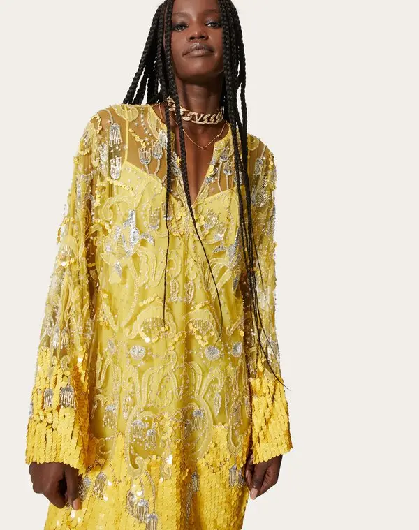 Valentino Garavani Tulle Long-sleeved Dress