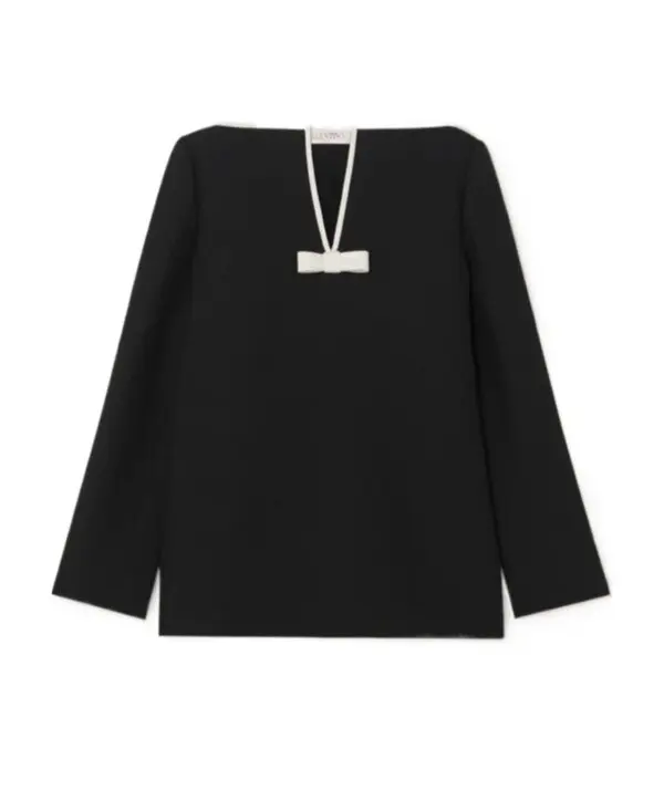 Valentino Garavani Bow-detail Wool-blend Blouse