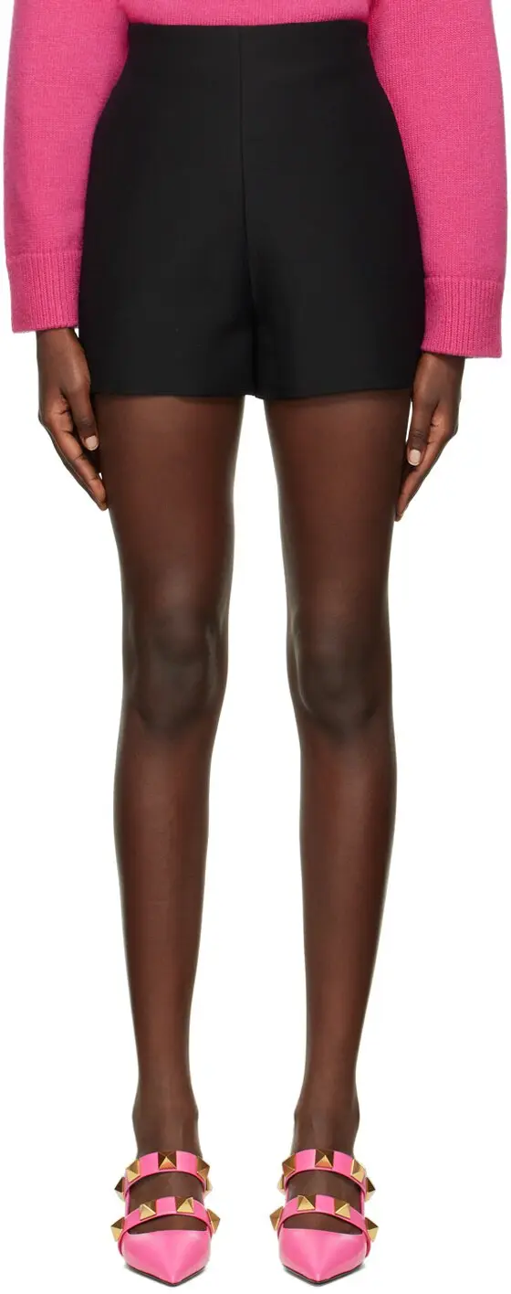 Valentino Garavani Logo High-rise Shorts - Black