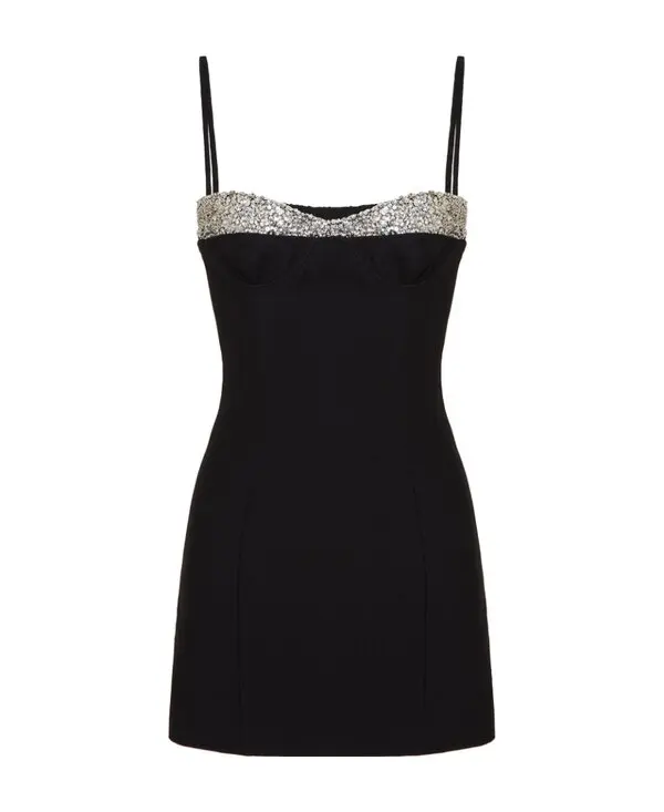 Valentino Garavani Crystal-embellished Mini Dress - Black