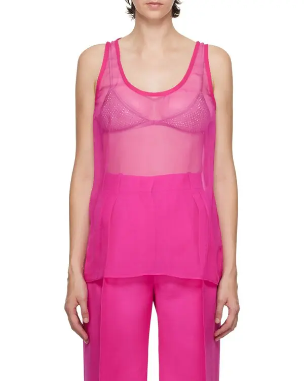 Valentino Garavani U-neck Sleeveless Chiffon Top