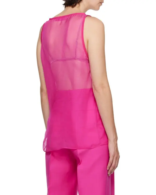 Valentino Garavani U-neck Sleeveless Chiffon Top
