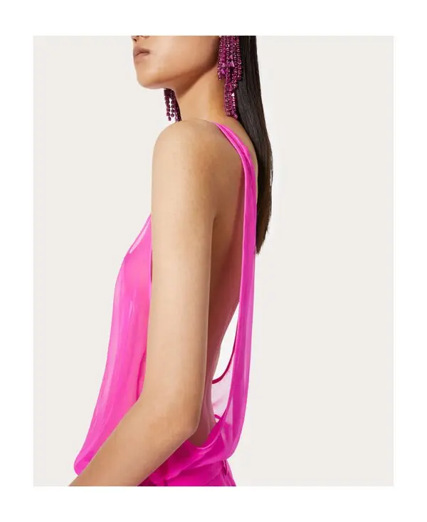Valentino Garavani U-neck Sleeveless Chiffon Top