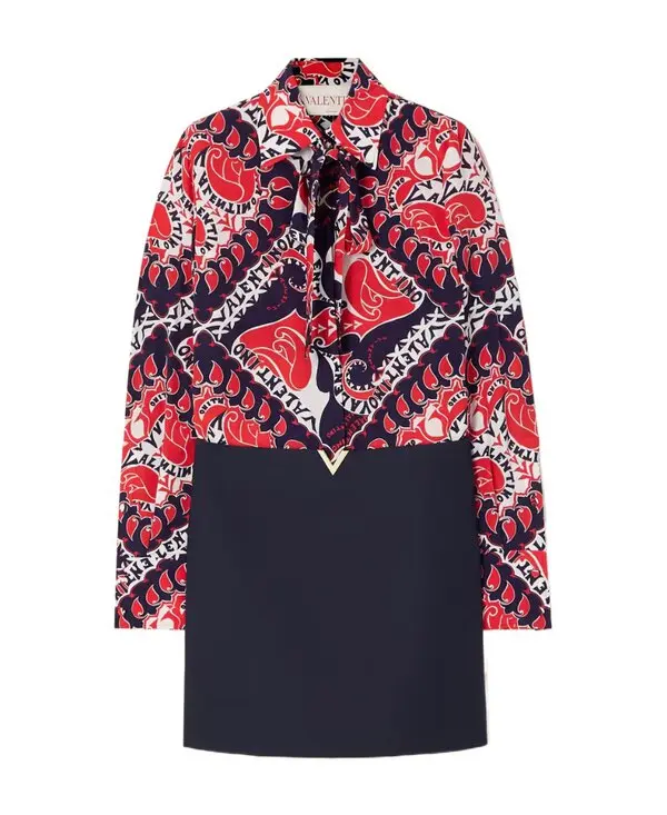 Valentino Garavani Manifesto Bandana Printed Mini Dress - Black