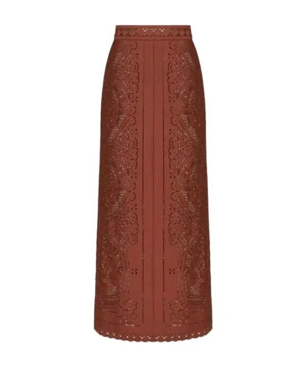 Valentino Garavani High-waisted Knitted Skirt - Brown