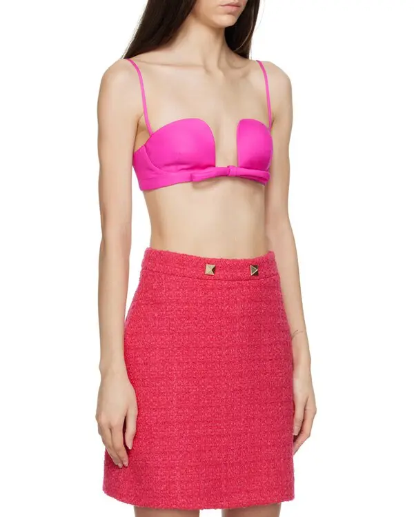 Valentino Garavani Crepe Couture Bow-embellished Bralette Top