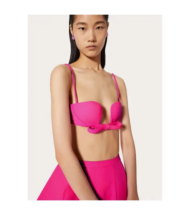 Valentino Garavani Crepe Couture Bow-embellished Bralette Top