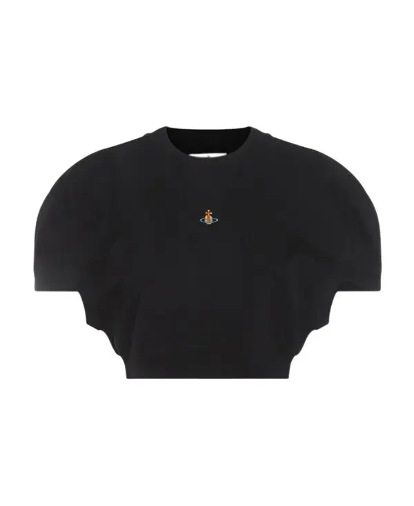 VIVIENNE WESTWOOD Logo-embroidered Cropped T-shirt
