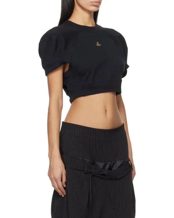 VIVIENNE WESTWOOD Logo-embroidered Cropped T-shirt