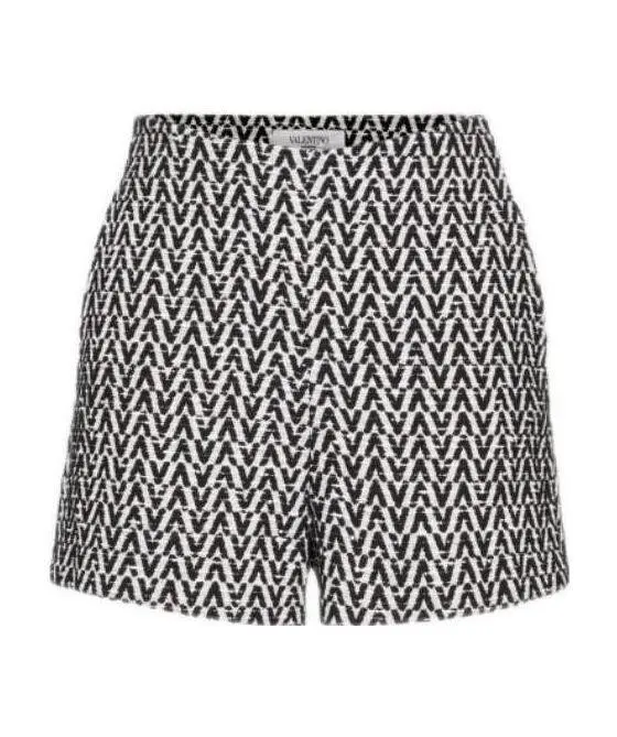 Valentino Garavani Logo-jacquard Shorts - Black