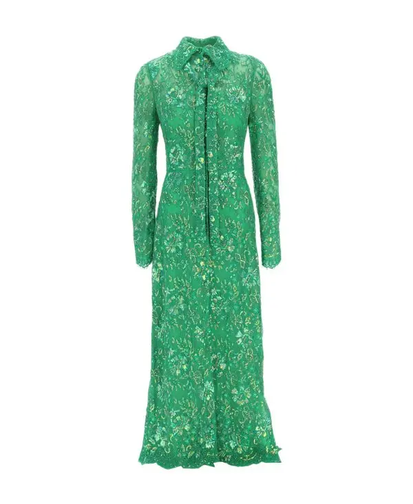 Valentino Garavani Sequin-embellished Lace Shirt Dress