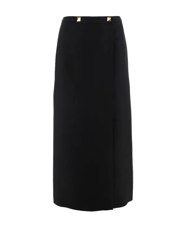 Valentino Garavani Roman Stud Wrap Skirt - Black
