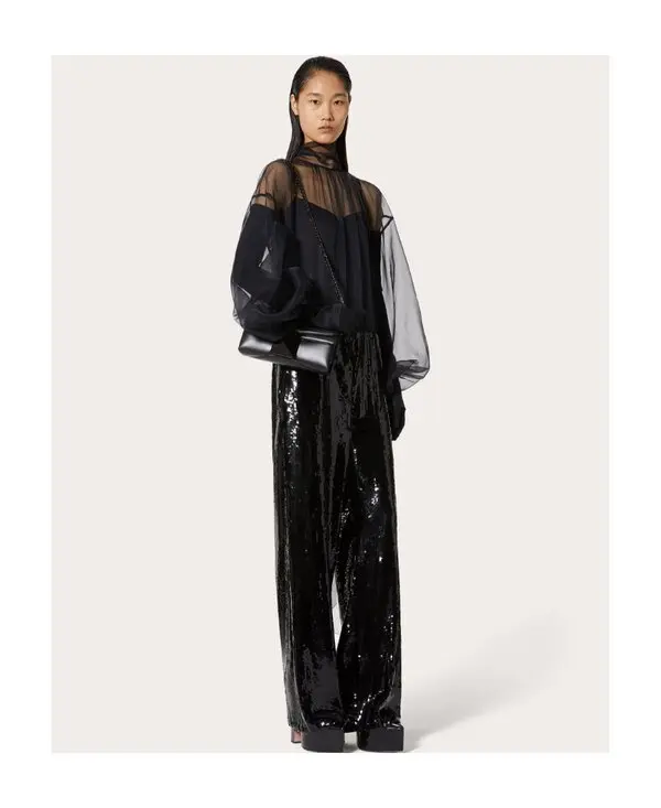 Valentino Garavani Bow-trimmed Long-sleeved Jumpsuit