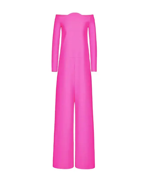 Valentino Garavani Off-shoulder Long-sleeved Jumpsuit