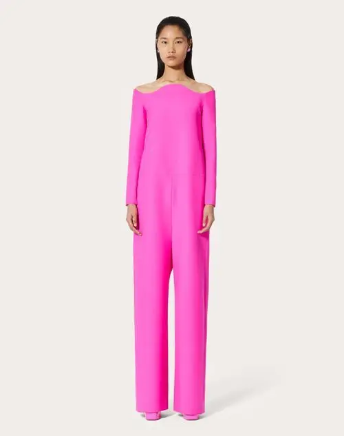 Valentino Garavani Off-shoulder Long-sleeved Jumpsuit