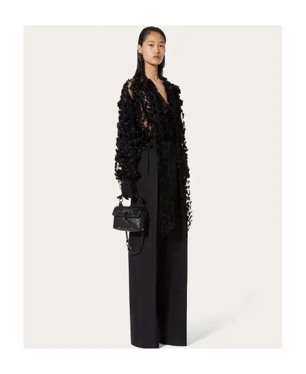 Valentino Garavani Flower Embroidered Long-sleeved Blouse