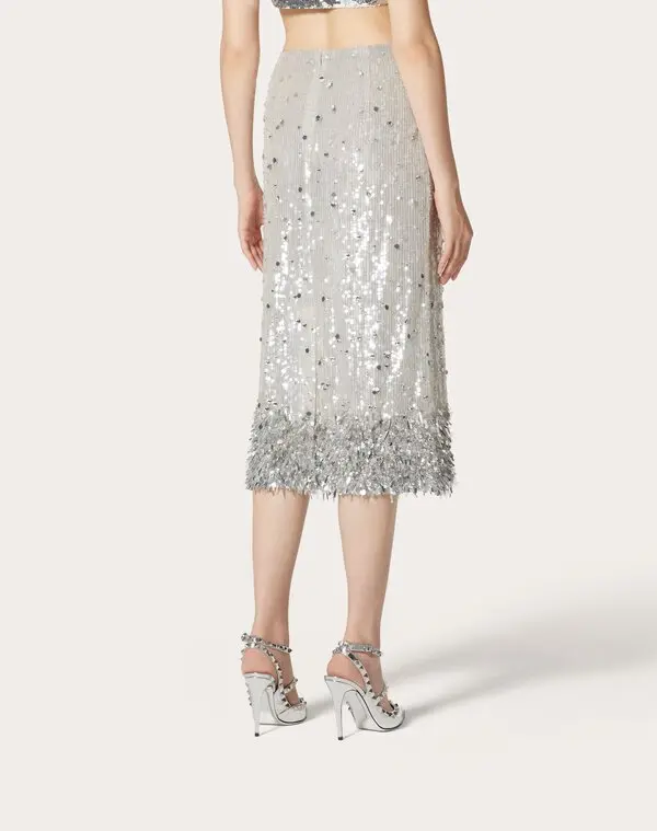 Valentino Garavani Tulle Illusione Embroidered Skirt