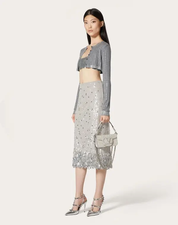 Valentino Garavani Tulle Illusione Embroidered Skirt