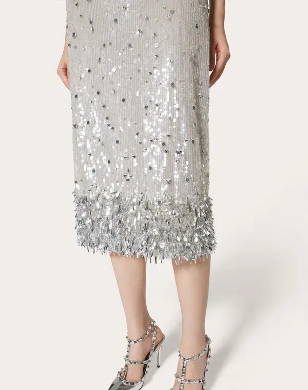 Valentino Garavani Tulle Illusione Embroidered Skirt