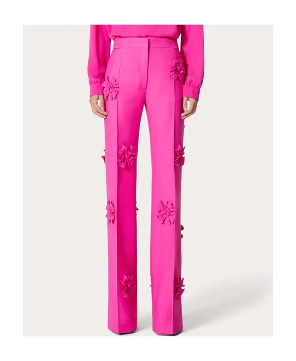 Valentino Garavani Floral-appliqué Tailored Trousers