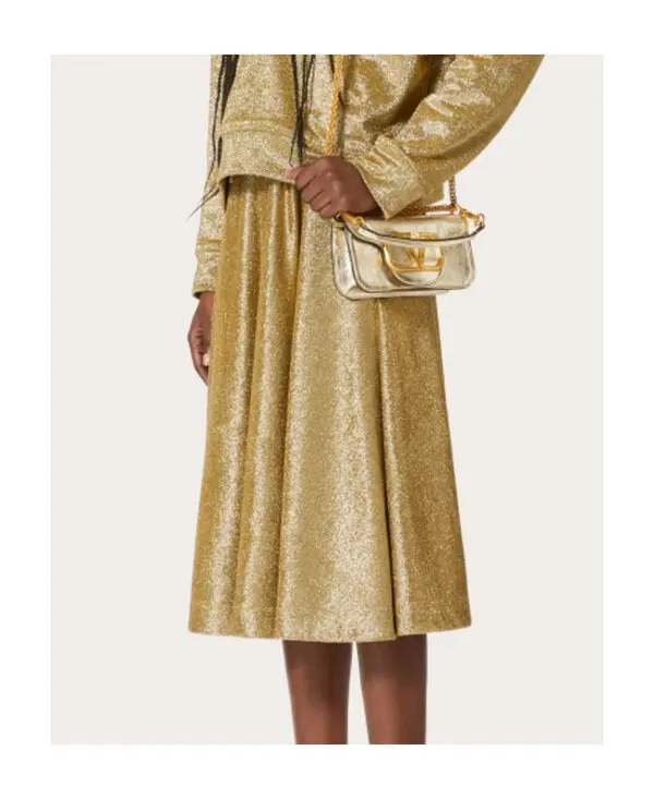 Valentino Garavani Metallic Drawstring Skirt