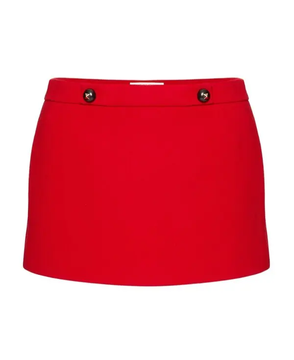 Valentino Garavani Texture Double Crepe Skirt - Red