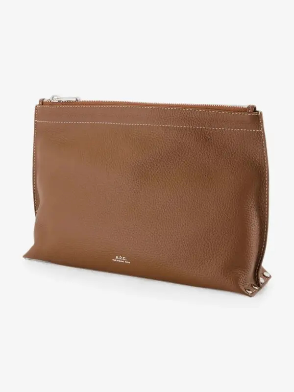 A.p.c. Zip Leather Clutch Bag