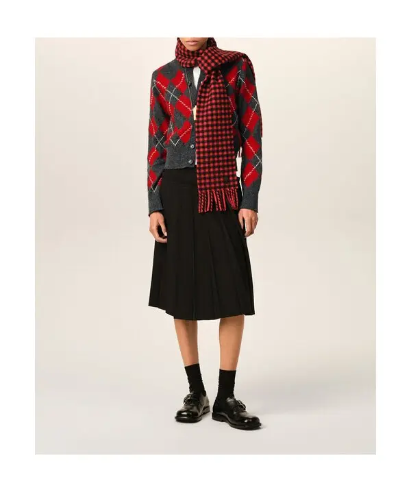AMI Paris Argyle Printed Cardigan