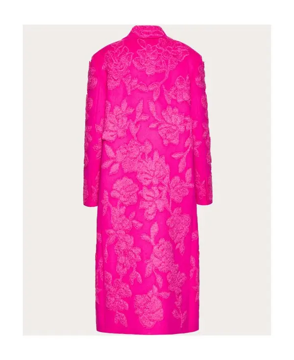 Valentino Garavani Compact Drap Coat With Floral Embroidery