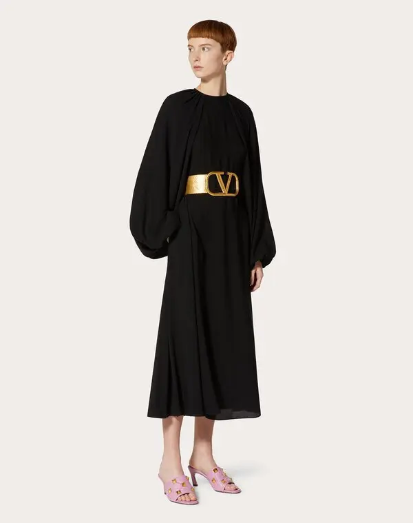 Valentino Garavani Cape-style Midi Silk Dress