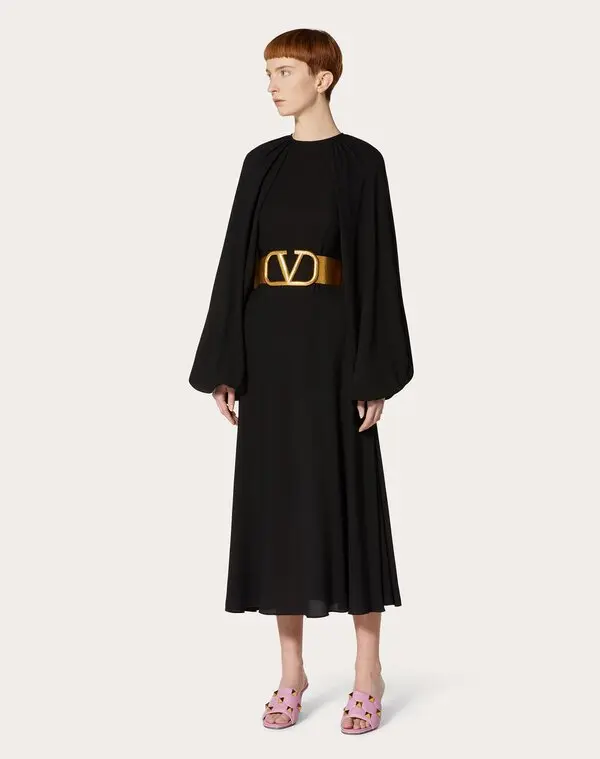 Valentino Garavani Cape-style Midi Silk Dress
