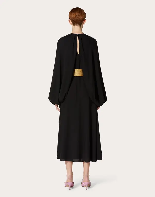 Valentino Garavani Cape-style Midi Silk Dress
