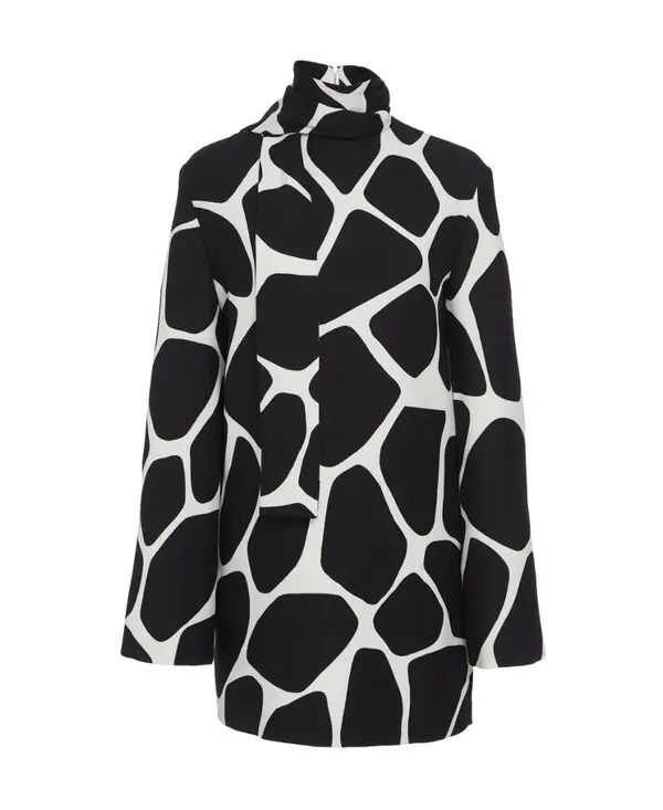 Valentino Garavani Giraffe Print Foulard Blouse - Black