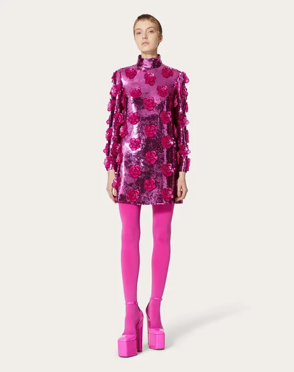 Valentino Garavani Short Embroidered Organza Dress