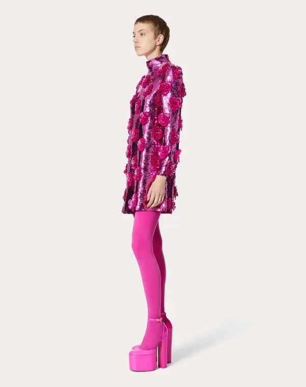 Valentino Garavani Short Embroidered Organza Dress