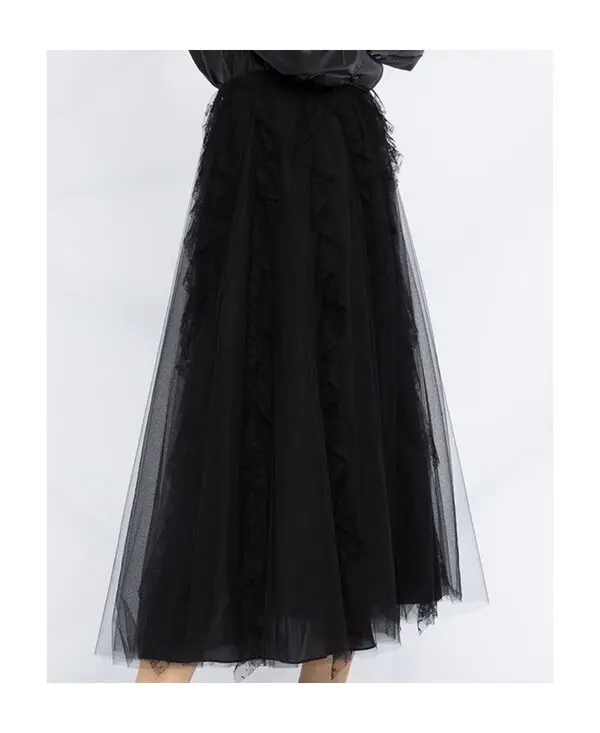 Valentino Garavani Floral Lace Tulle Skirt
