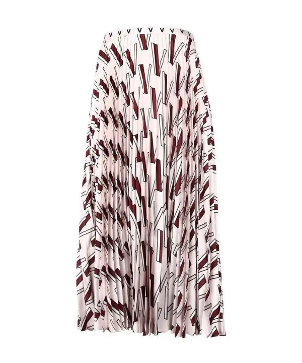 Valentino Garavani V-print Pleated Skirt - Multicolor