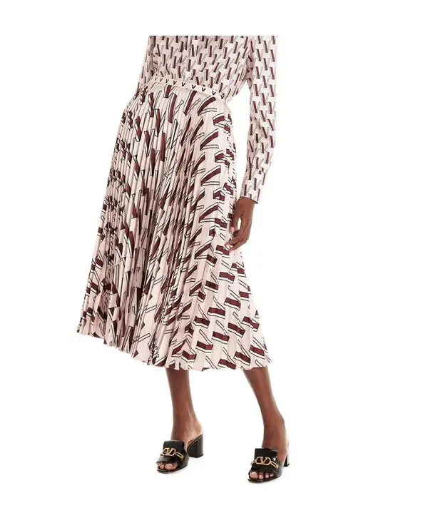Valentino Garavani V-print Pleated Skirt