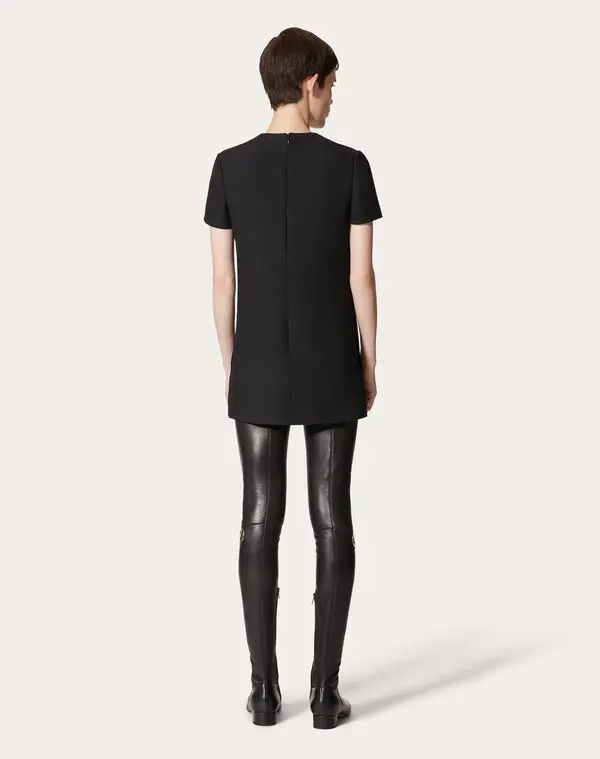 Valentino Garavani Crepe Couture Embroidered Short Dress