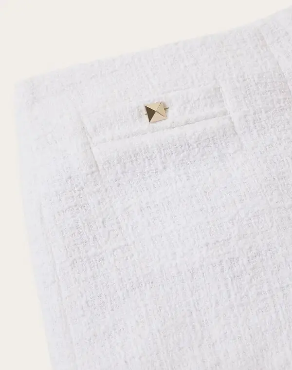 Valentino Garavani Stud Detailed Tweed Shorts