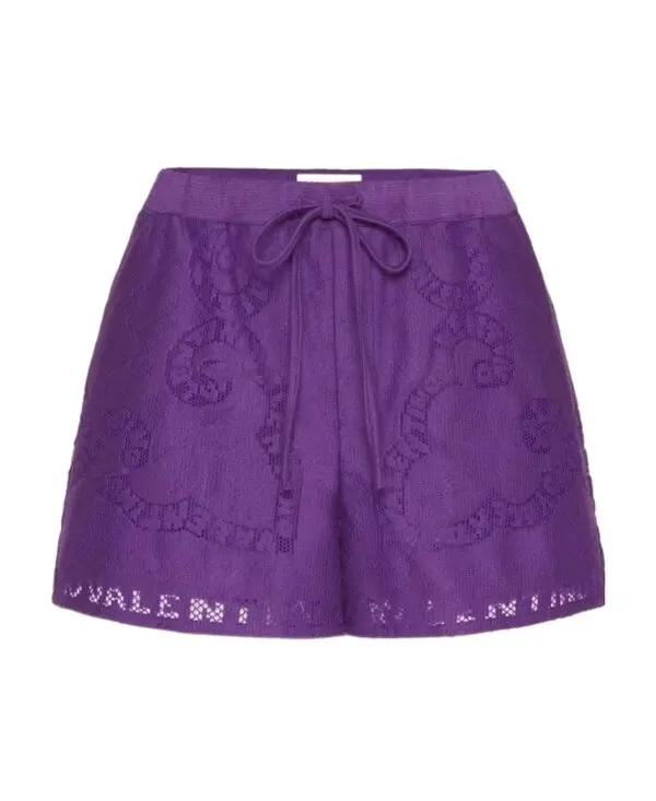 Valentino Garavani Cotton Guipure Lace Shorts
