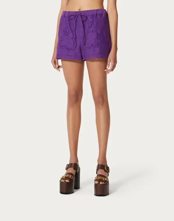 Valentino Garavani Cotton Guipure Lace Shorts