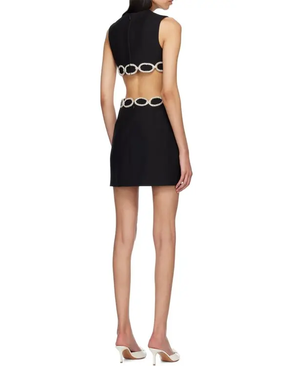 Valentino Garavani Crepe Couture Embroidered Short Dress