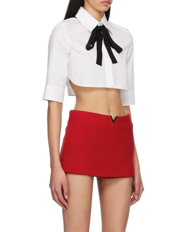 Valentino Garavani Bow-detail Cropped Shirt