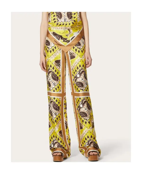 Valentino Garavani Paisley Print High Waist Trousers