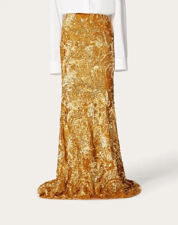 Valentino Garavani Tulle Illusione Embroidered Skirt