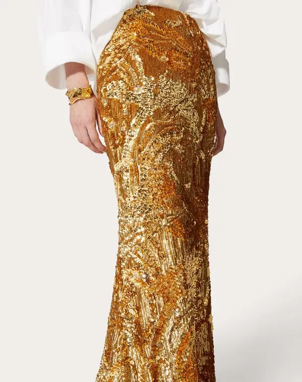 Valentino Garavani Tulle Illusione Embroidered Skirt