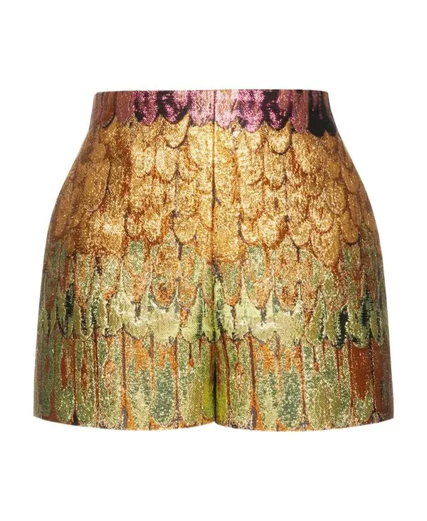 Valentino Garavani Graphic-print Metallic Shorts