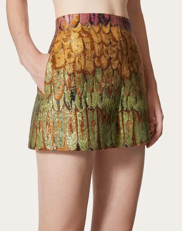 Valentino Garavani Graphic-print Metallic Shorts